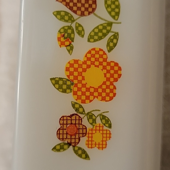 Fire King | Kitchen | Vintage Fire King Casserole Gingham Floral ...